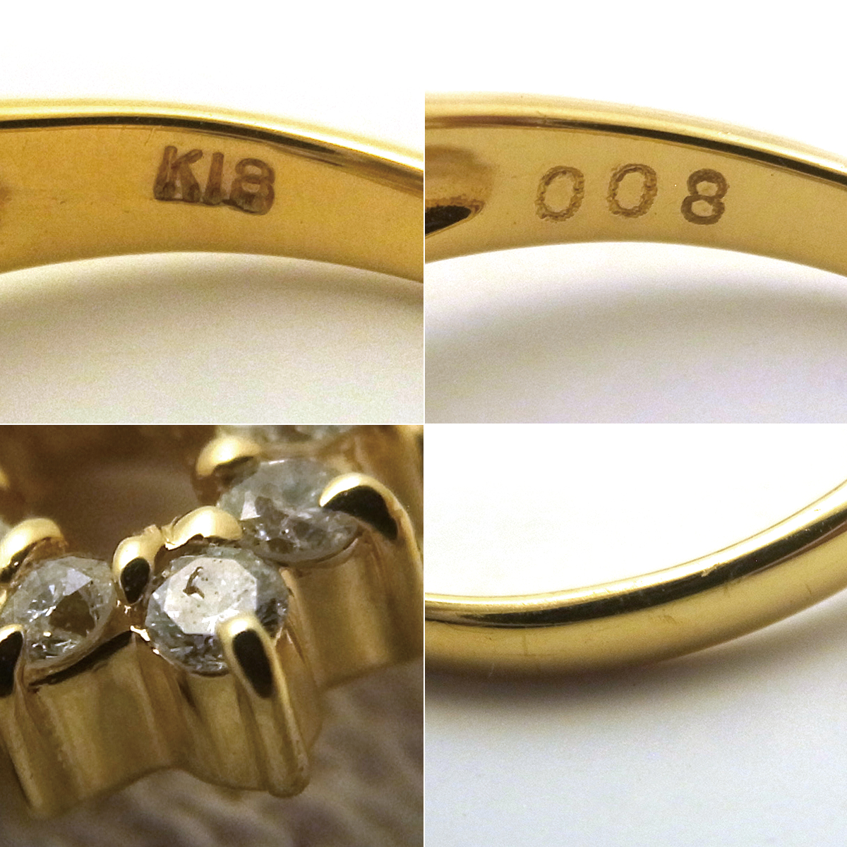 K18 ダイヤモンド指輪 12号 ゴールドカラー｜Reizm(リズム)